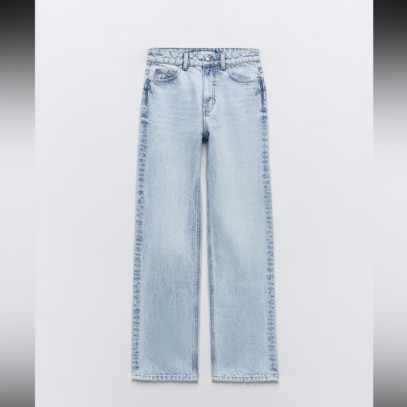 Zara | Jeans | Zara Wide Leg Straight Denim Jeans | Poshmark